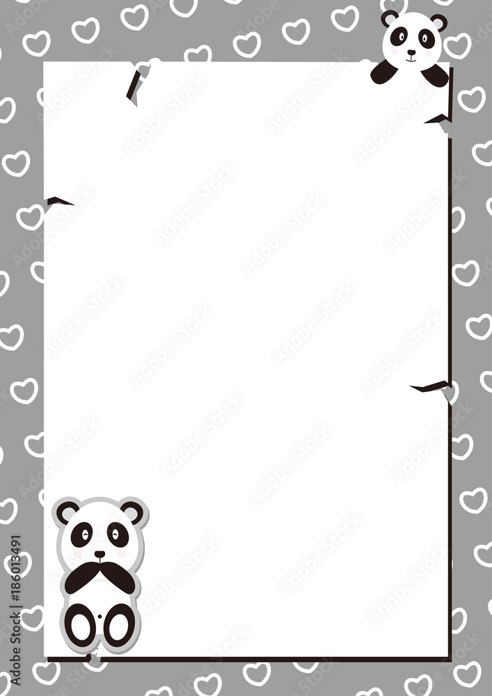 Cute Panda Frame Vector Stock Vector | Adobe Stock