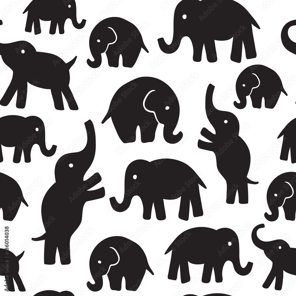 Seamless vector pattern with elephants. Can be used for textile ...
