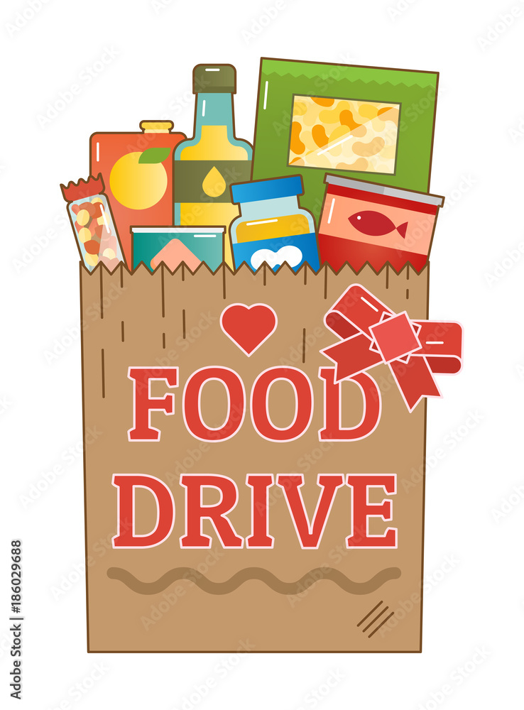 Food Drive charity movement logo vector illustration Stock Vector ...