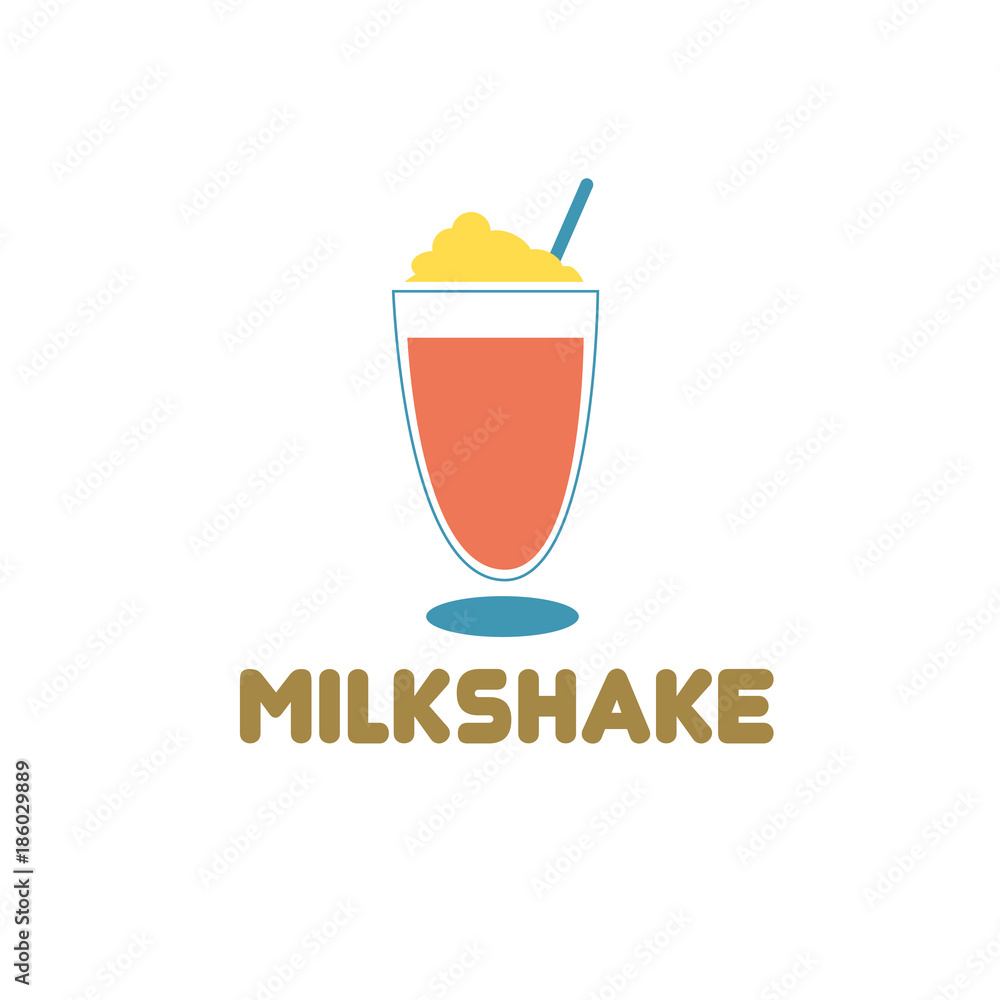 Milkshake Logo Vector Art Stock Vector | Adobe Stock
