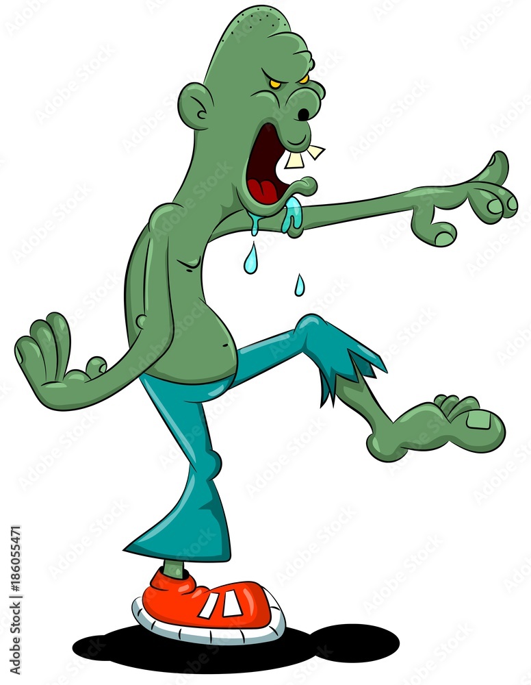 Cartoon Zombie Stock Vector | Adobe Stock