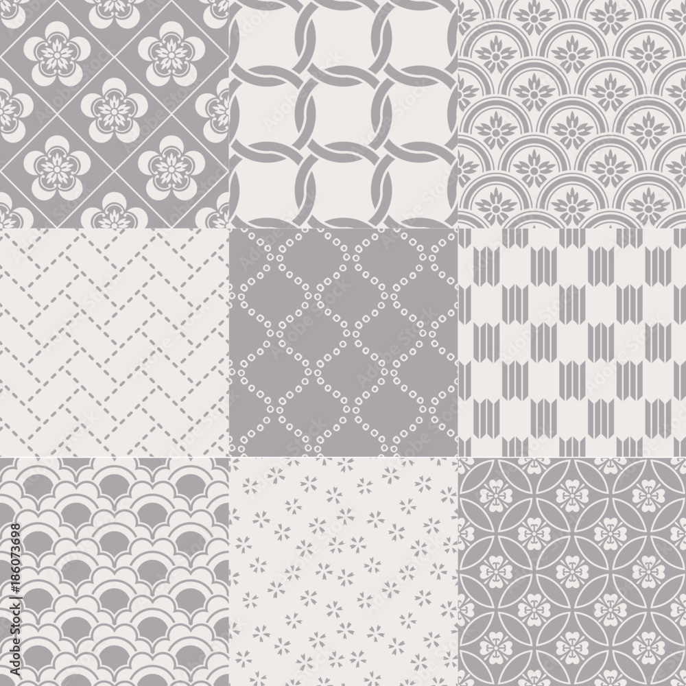 seamless traditional japanese symbol pattern Stock Vector | Adobe Stock