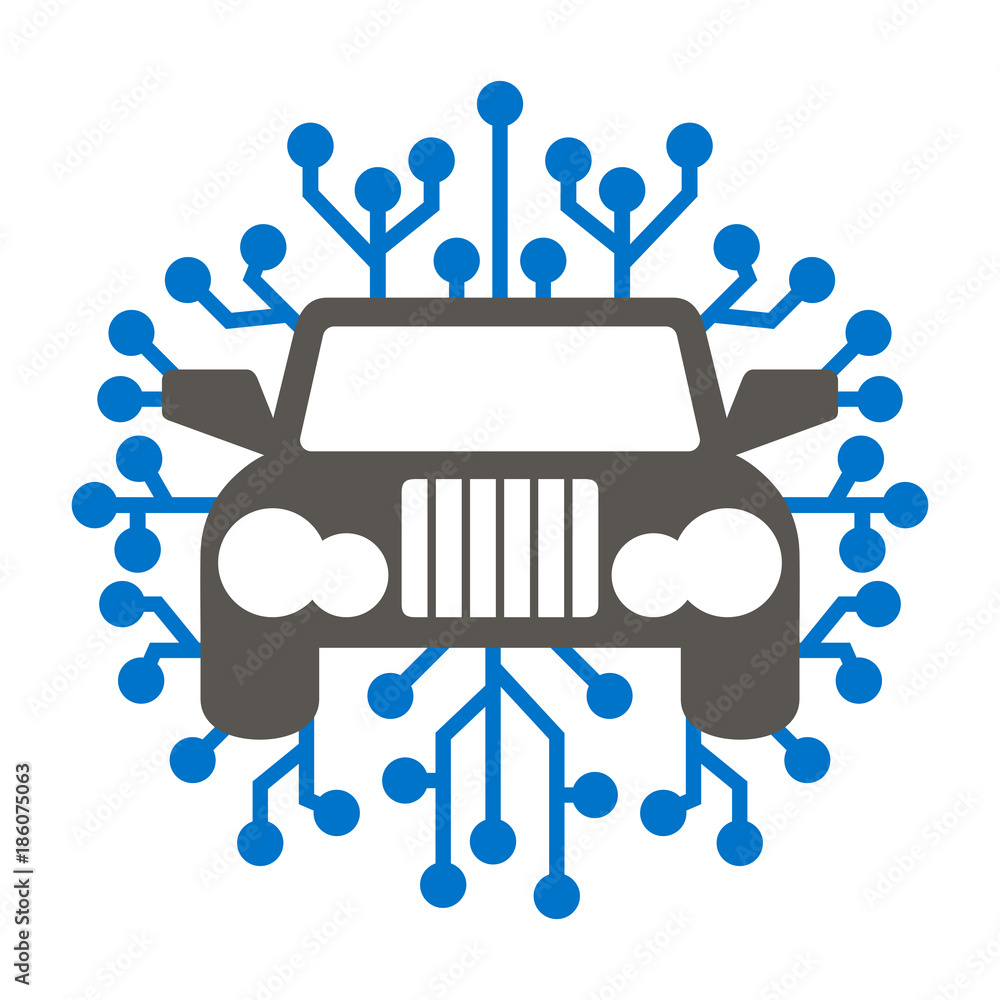 Car Circuit Board Icon Vector. Auto Semiconductor Illustration. Smart ...