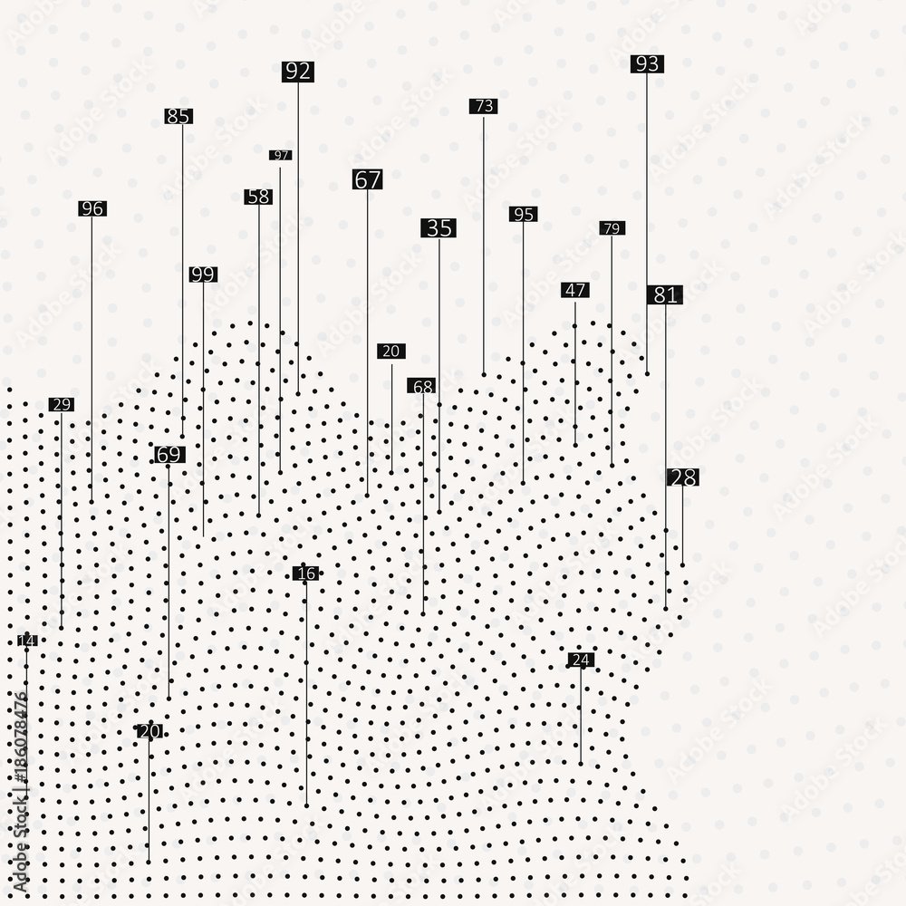 Abstract infographics visualization. Big data code representation ...