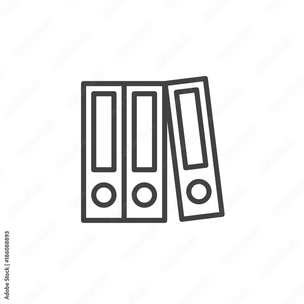 Cabinets data storage line icon, outline vector sign, linear style ...