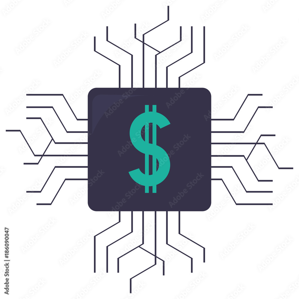 money chip icon Stock Vector | Adobe Stock