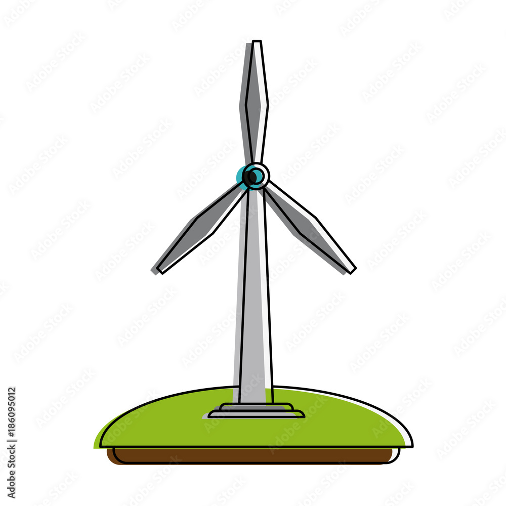Wind turbine green energy icon vector illustration graphic design Stock ...
