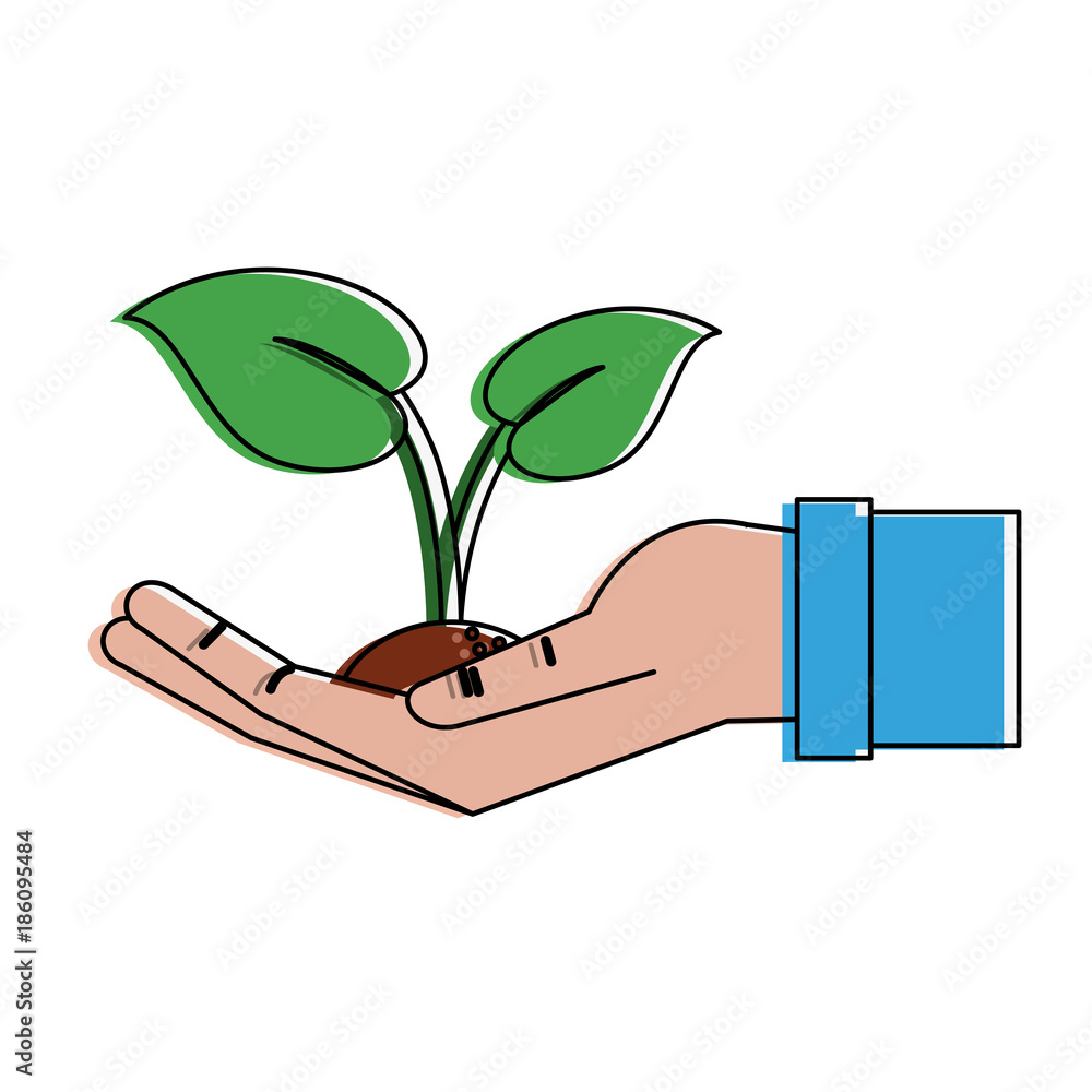 Hand with plant icon vector illustration graphic design Stock Vector ...