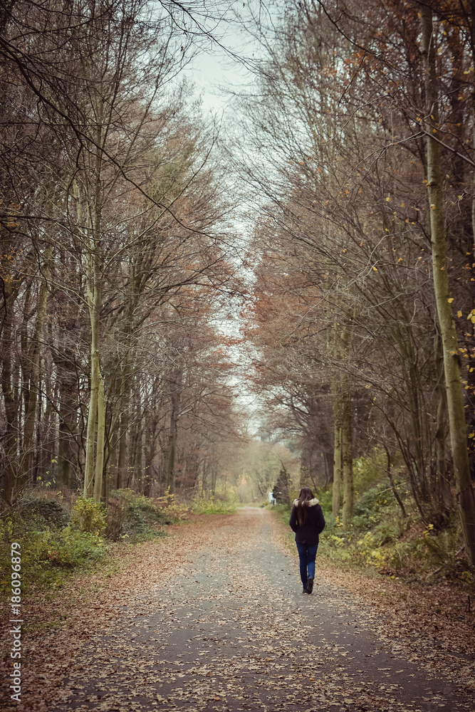 Girl Walking Down A Path