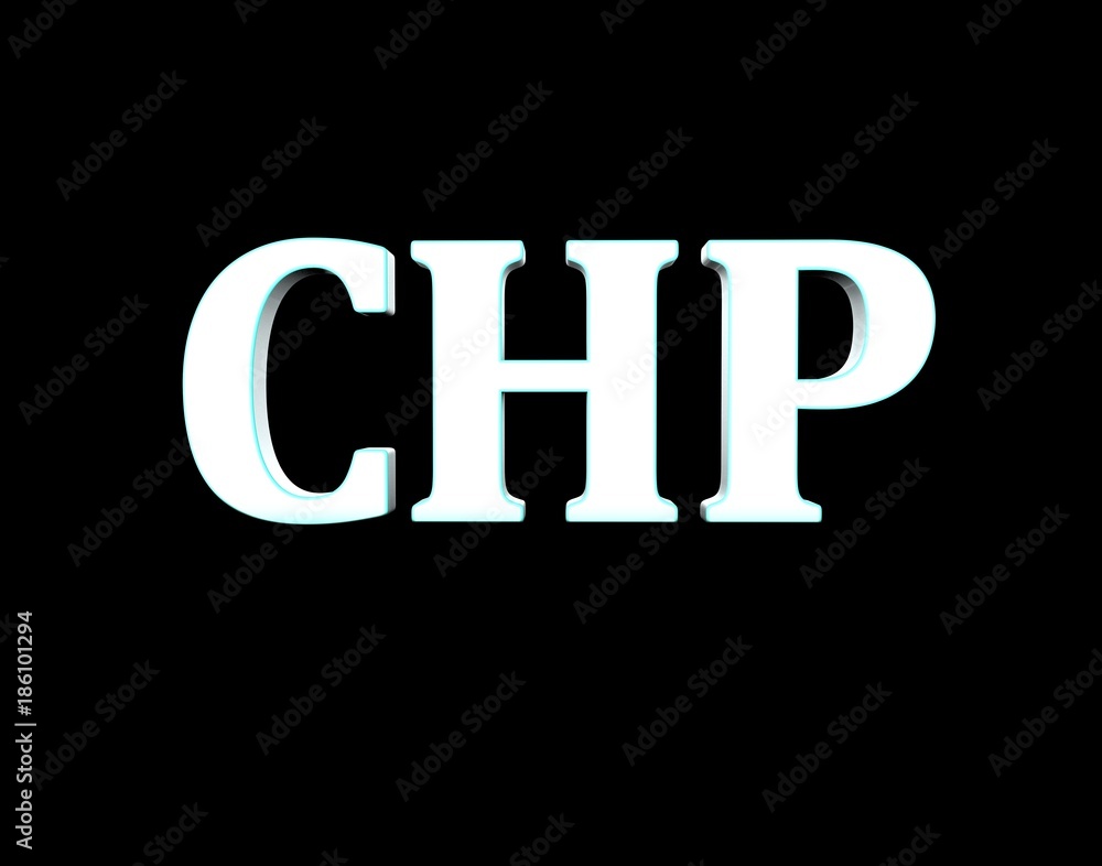 CHP, Kısaltmalar, Tipografik Beyaz Işıklı 3D Çalışması Stock ...