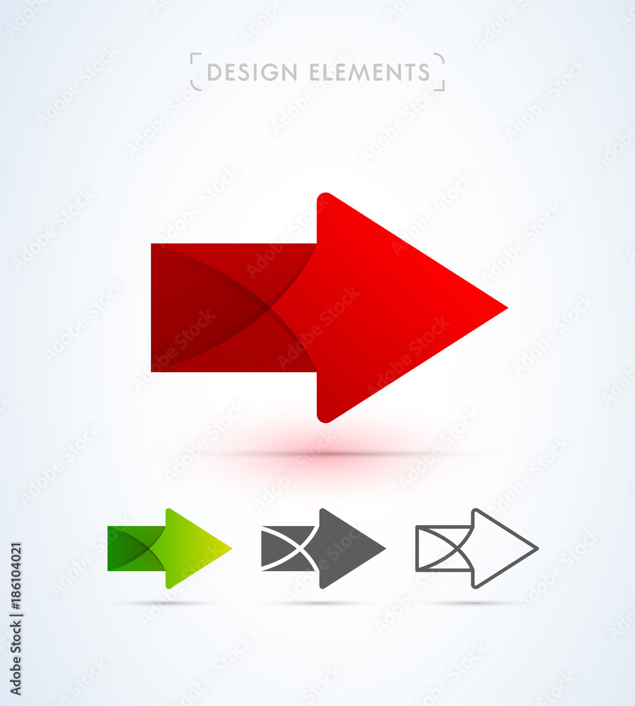 Vector abstract arrow icons. Material design, flat, line art style ...
