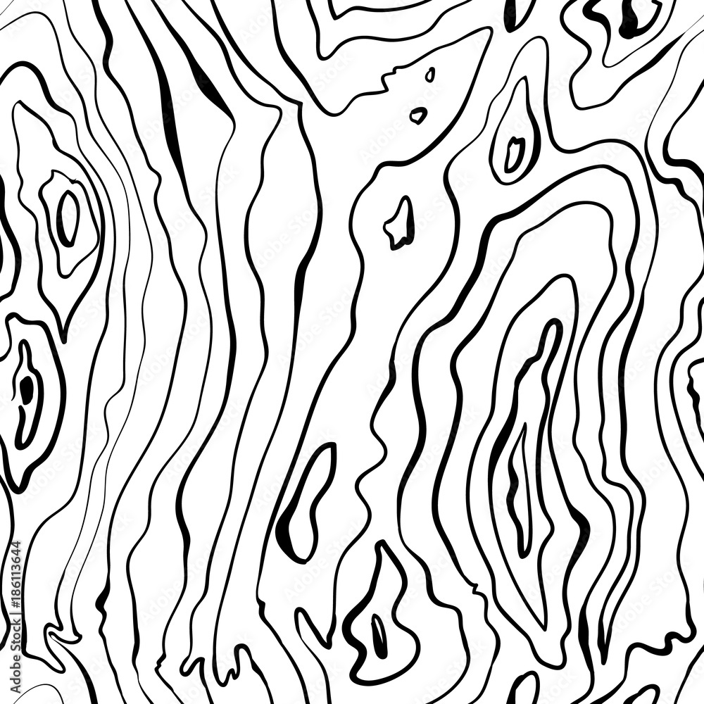 Seamless wood grain pattern. Wooden texture light curve vector ...