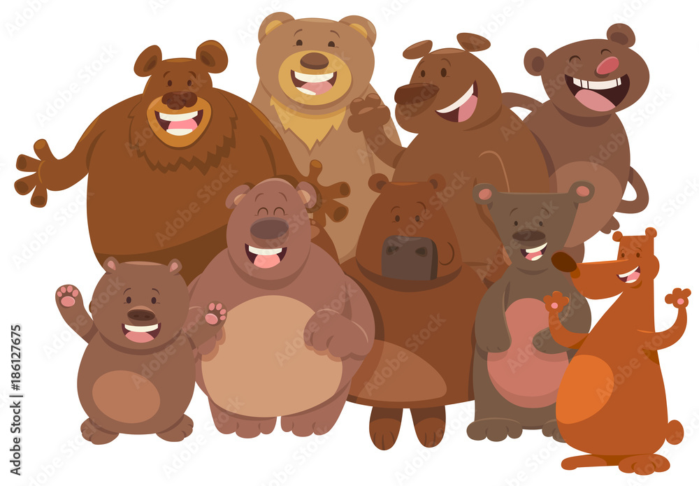 cartoon wild bears animal characters group Stock Vector | Adobe Stock
