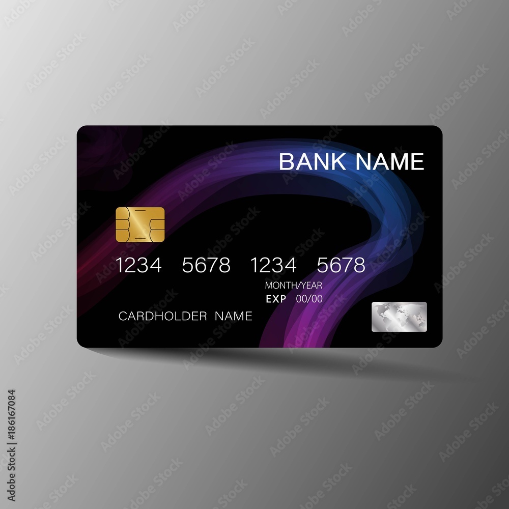 Modern credit card template design. With inspiration from the abstract ...