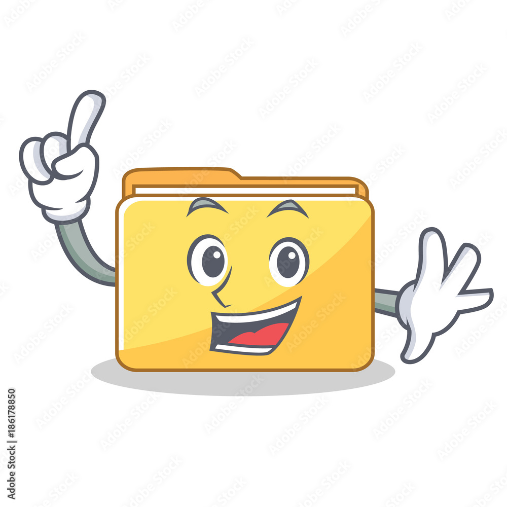 Finger folder character cartoon style Stock Vector | Adobe Stock
