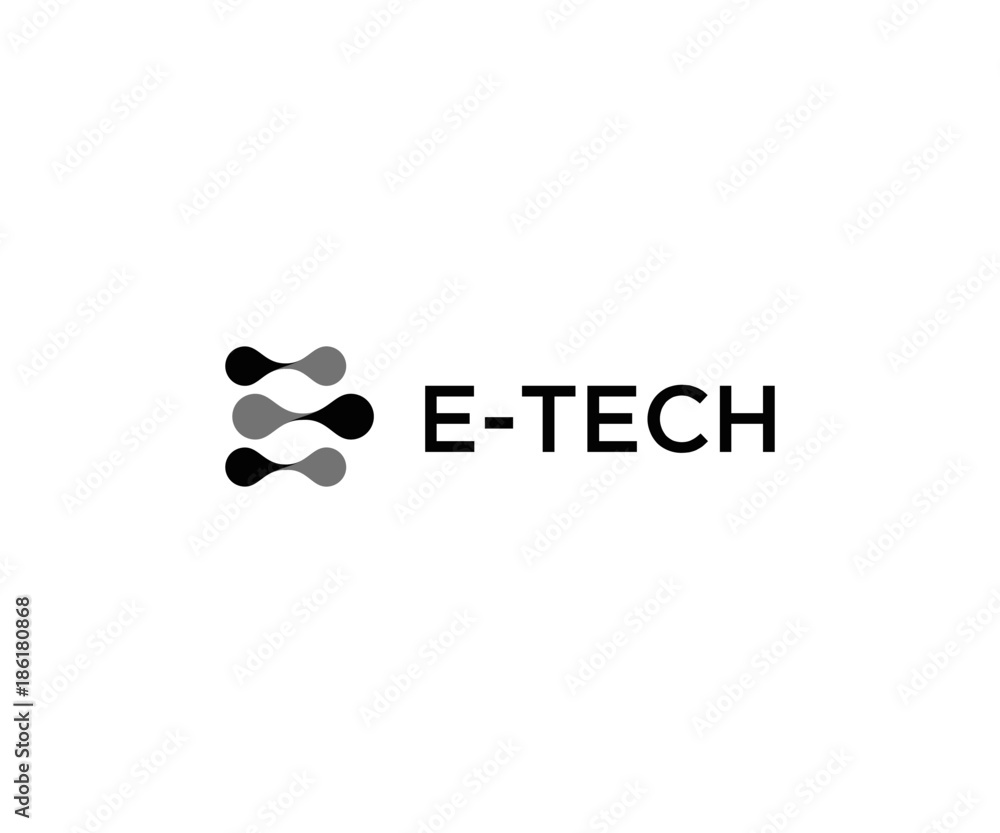 E tech logo design vector Stock Vector | Adobe Stock