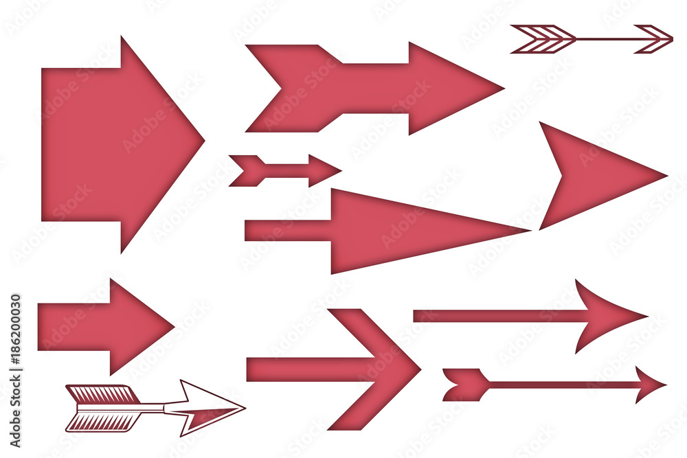 Flechas rectas de color rojo. Stock Illustration | Adobe Stock