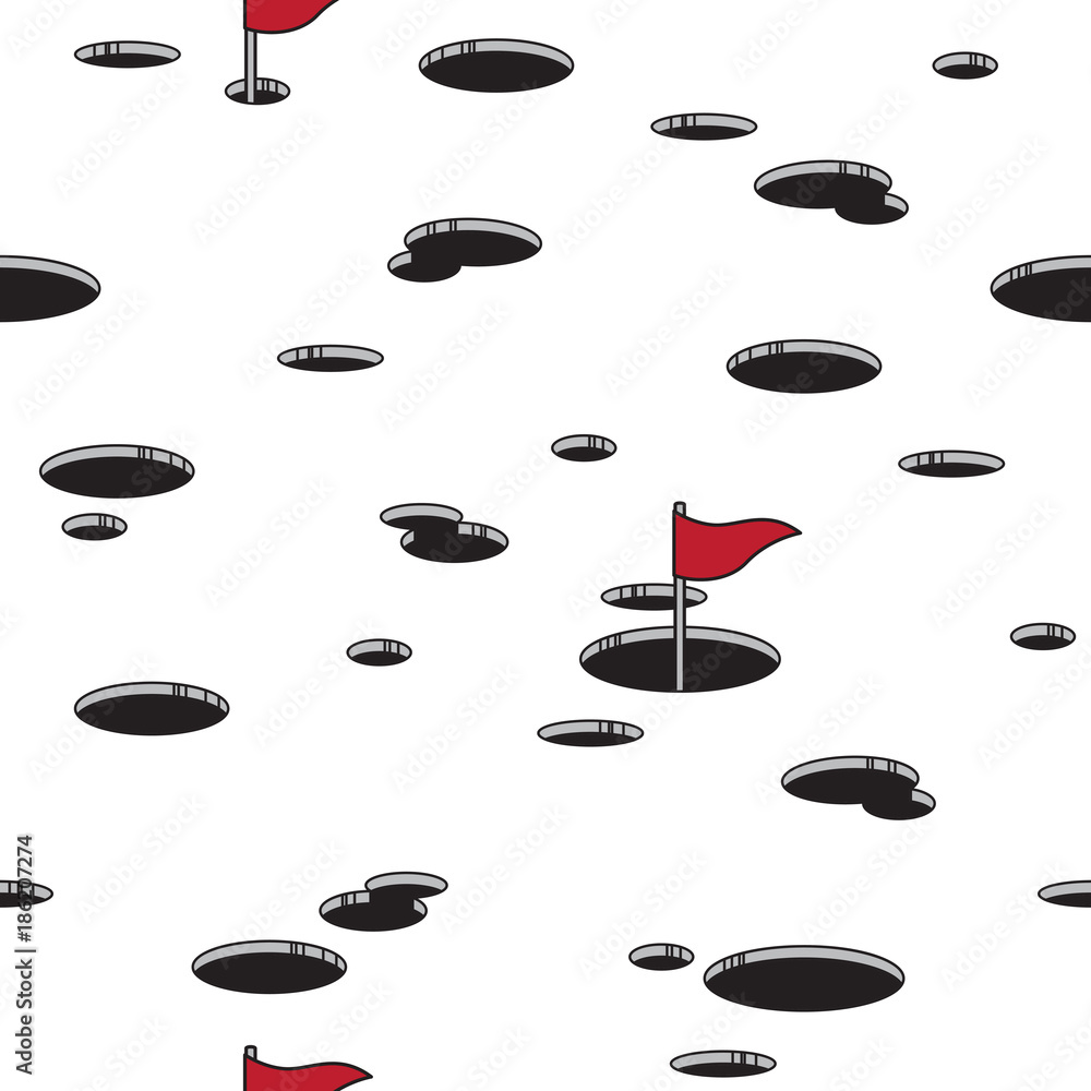 Golf holes Butter seamless pattern vector wallpaper background isolated ...