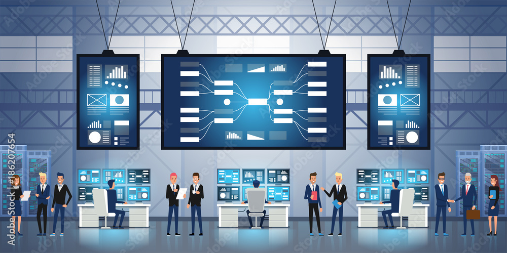 IT technology control center Stock Vector | Adobe Stock