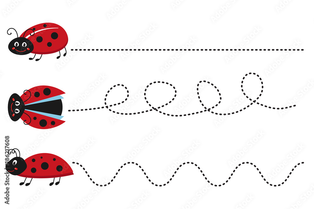 Preschool springs worksheet for practicing fine motor skills, tracing ...