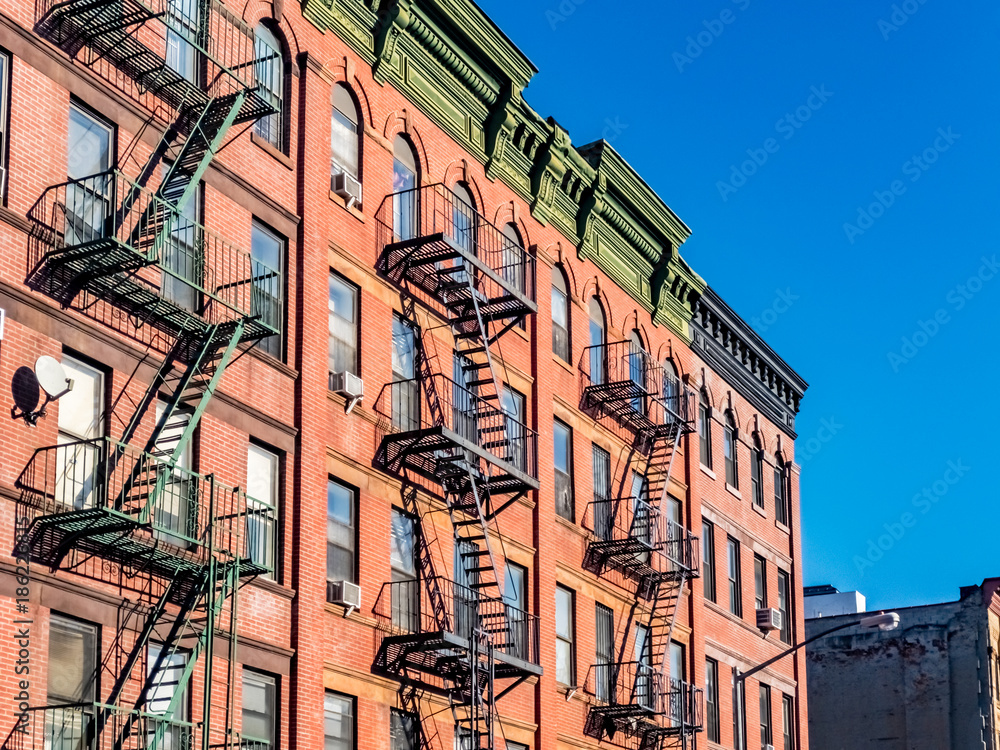 A typical facade of a building in Harlem New York Stock Photo | Adobe Stock