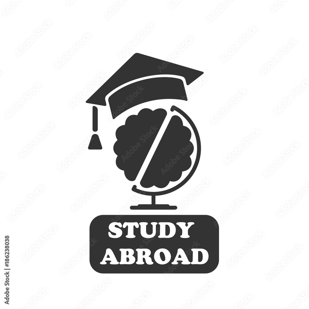 Globe with brain in graduate cap . Vector business illustration ...