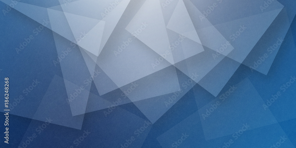 abstract blue background with layers of transparent shapes in random ...