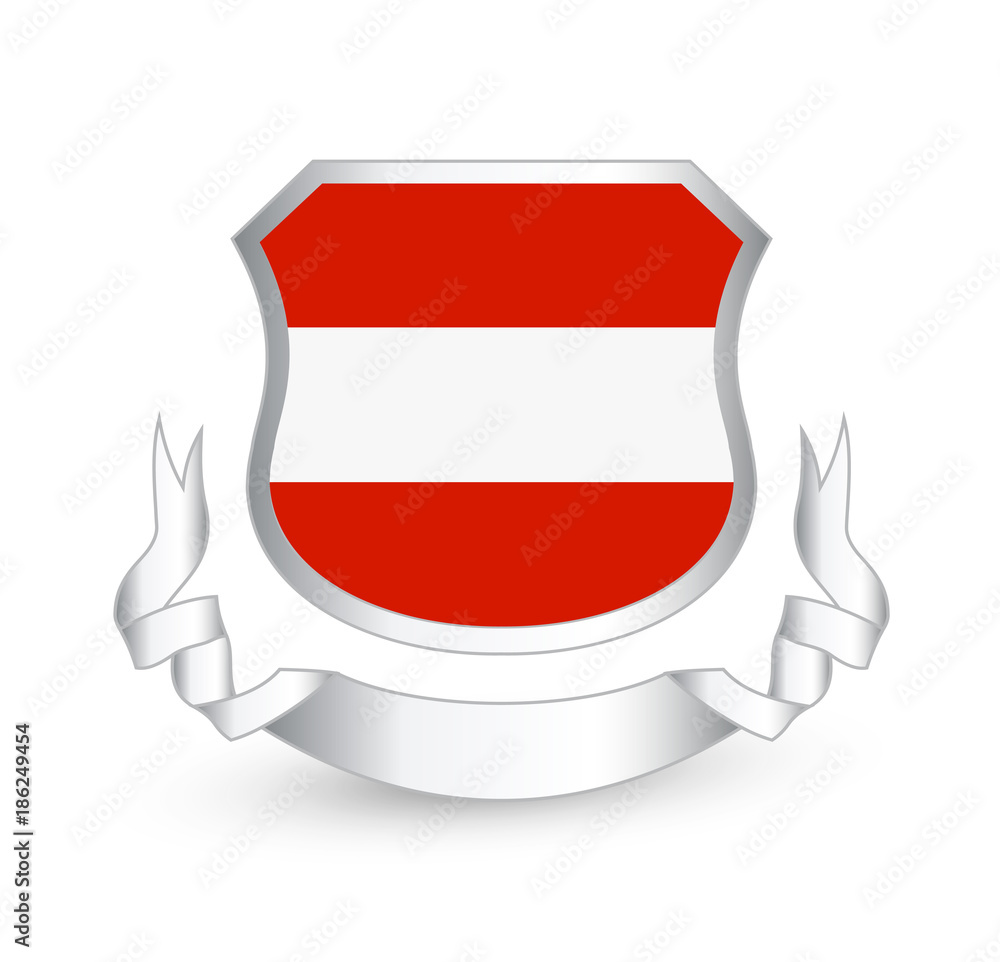 Austria flag in shield Stock Vector | Adobe Stock