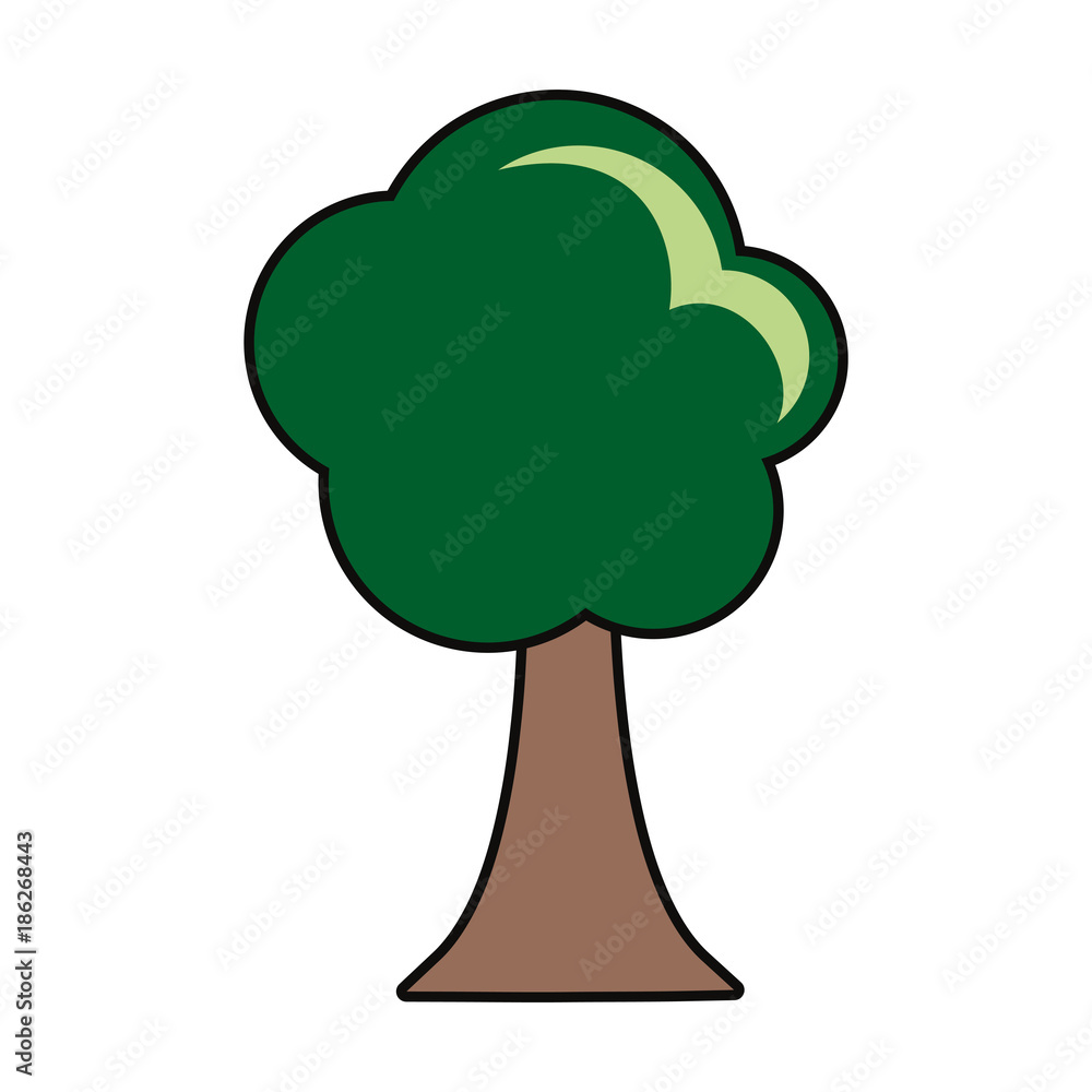 Tree nature symbol cartoon Stock Vector | Adobe Stock