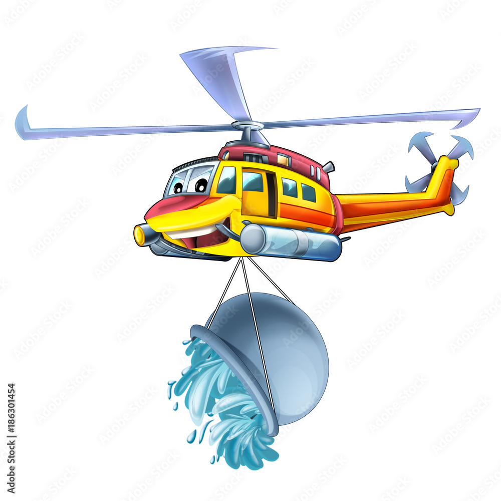 Cartoon funny looking helicopter - illustration for children Stock ...