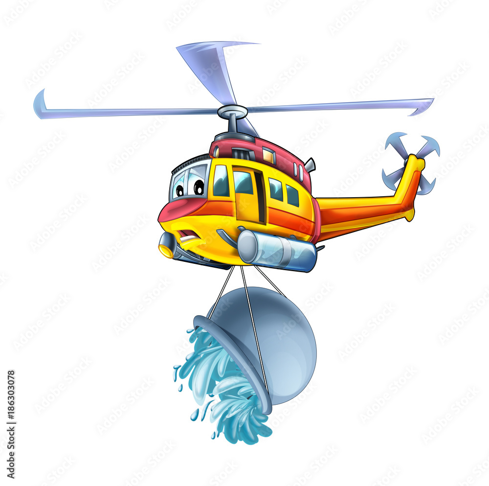 Cartoon funny looking helicopter - illustration for children Stock ...