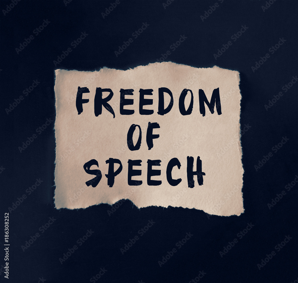 Freedom Of Speech on grunge paper background. Politics concept. Stock Photo | Adobe Stock