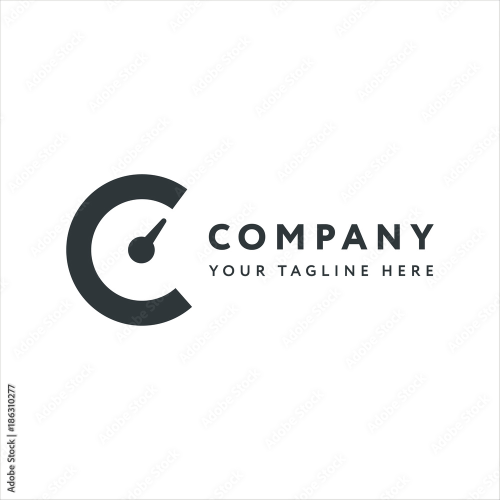 Letter C Logo Design Emblem Template. Creative Speed Wheel Motion ...