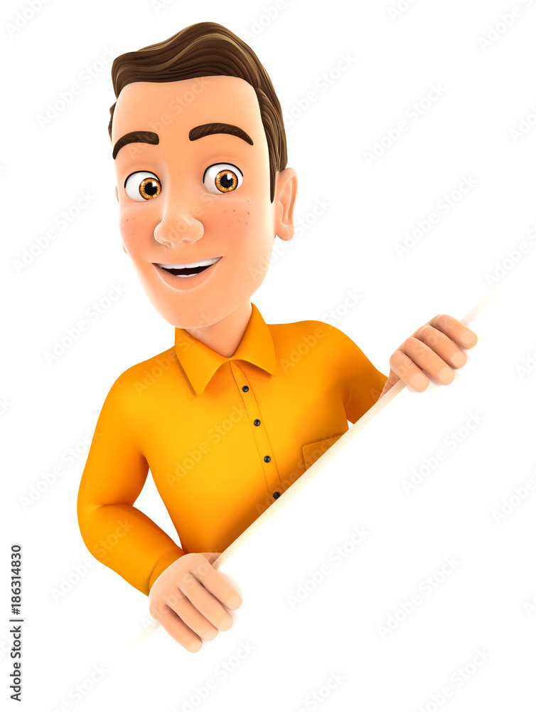 3d man behind diagonal wall Stock Illustration | Adobe Stock