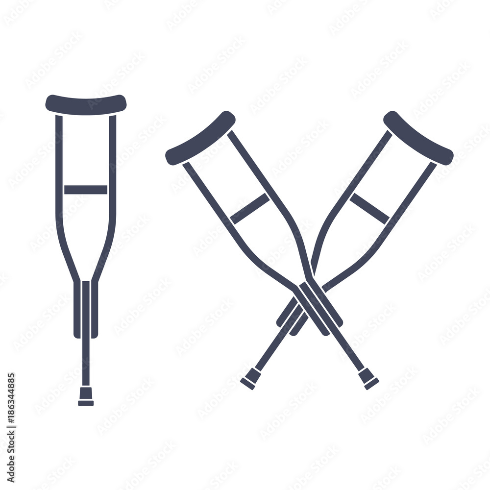 Crutches vector icon Stock Vector | Adobe Stock