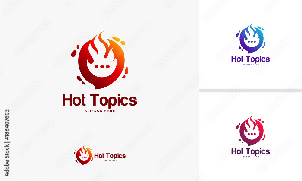 Elegant Hot Topics Logo template, Hot News Logo designs vector, Spirit ...