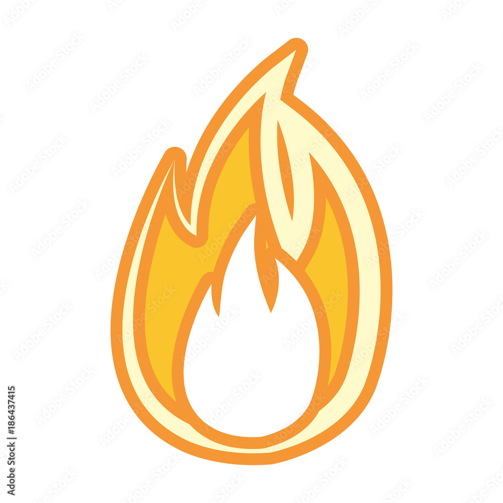 flame fire symbol cartoon Stock Vector | Adobe Stock