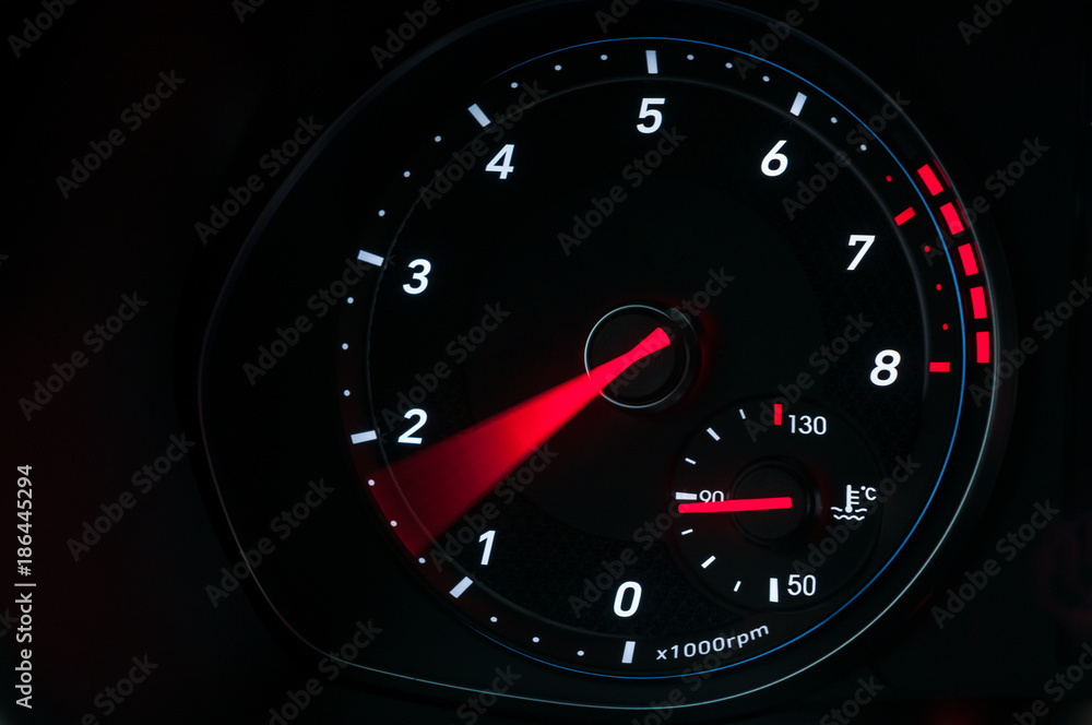 Revolutions per minute. Car tachometer Stock-Foto | Adobe Stock