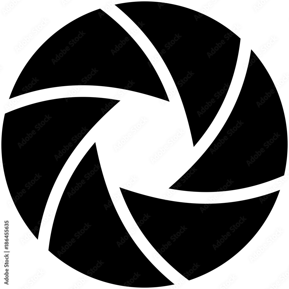 Vector graphic illustration of a camera aperture with 6 blades Stock ...