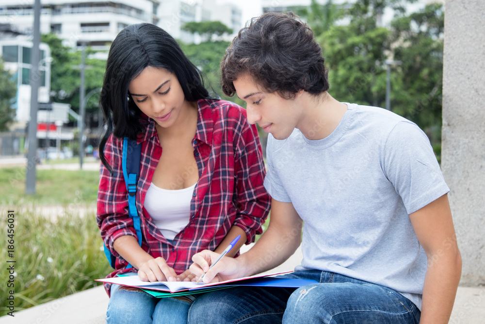 Zwei Studenten lernen gemeinsam Stock-Foto | Adobe Stock