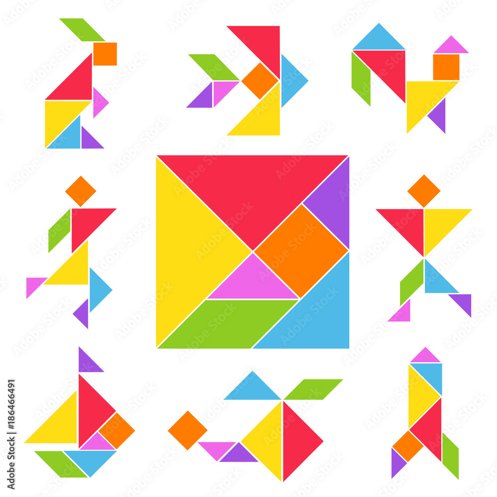 Tangram Game Set Stock Vektorgrafik Adobe Stock