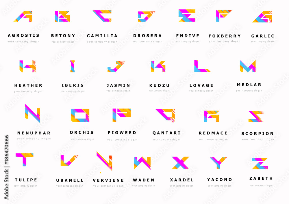 Logo collection, letters Template for your company Stock Vector | Adobe ...