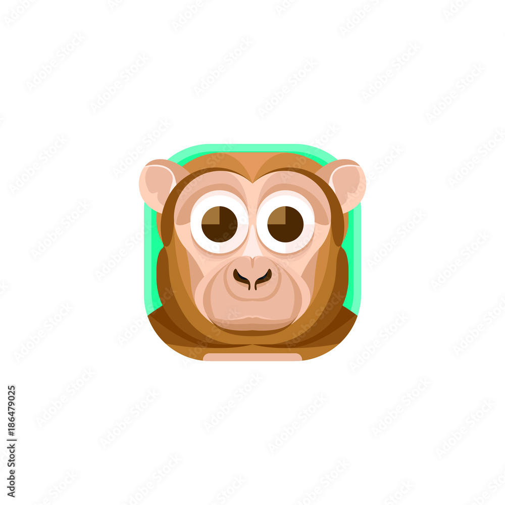 Cute Monkey App Icons Logo Vector Stock Vector | Adobe Stock