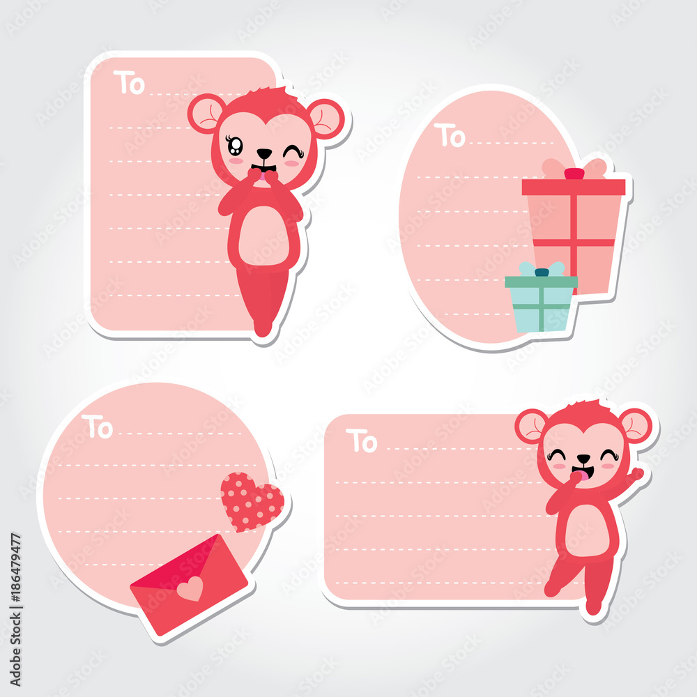 Cute Cartoon Monkey Love