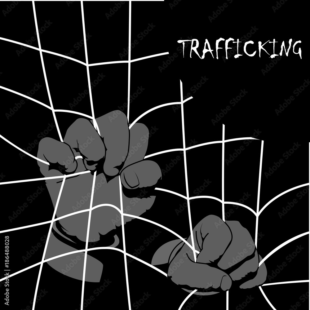 Human Trafficking Awareness Day, four type illustration of human ...