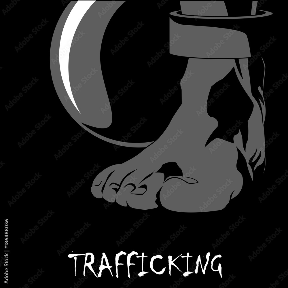 Human Trafficking Awareness Day, four type illustration of human ...