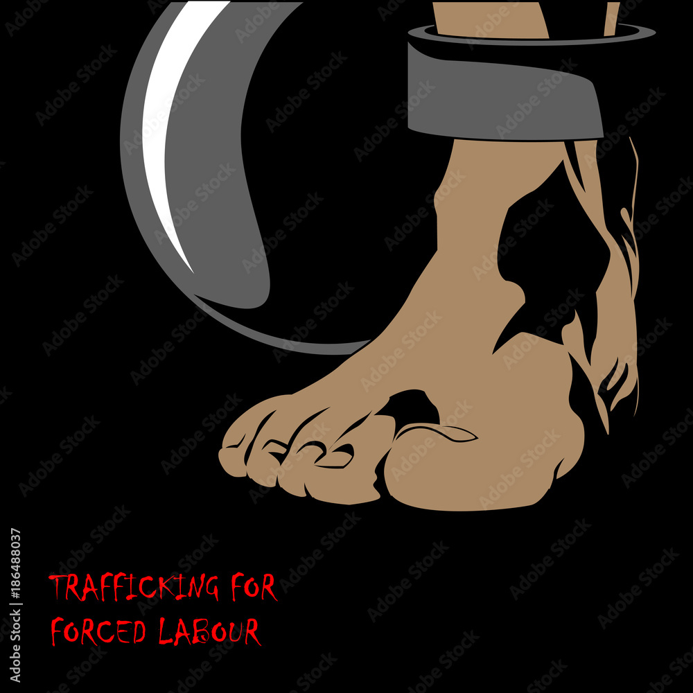 Human Trafficking Awareness Day, four type illustration of human ...