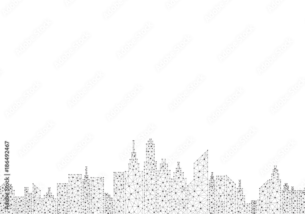 polygon city illustration Stock Vector | Adobe Stock