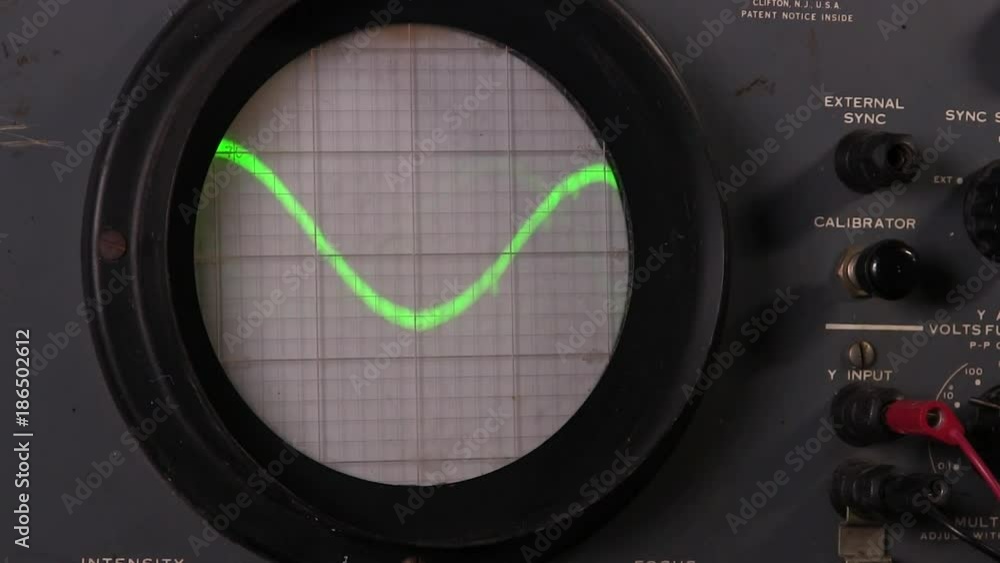 Various sine wave signal frequency sweeps on the CRT cathode ray tube ...
