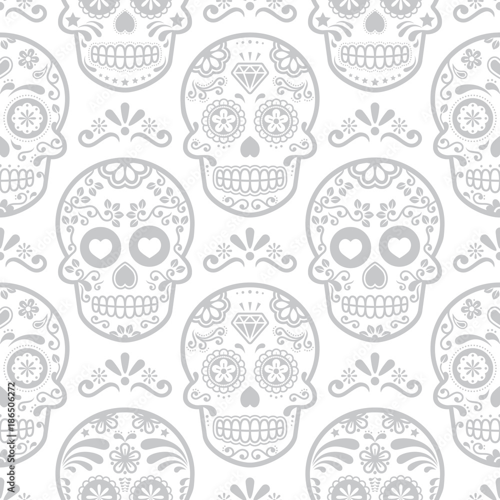 Sugar Skull Pattern Background